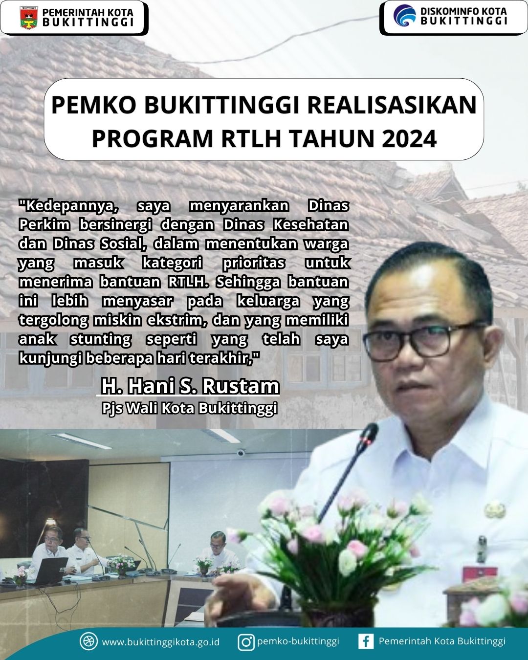 Pemko Bukittinggi Realisasikan Program RTLH Tahun 2024